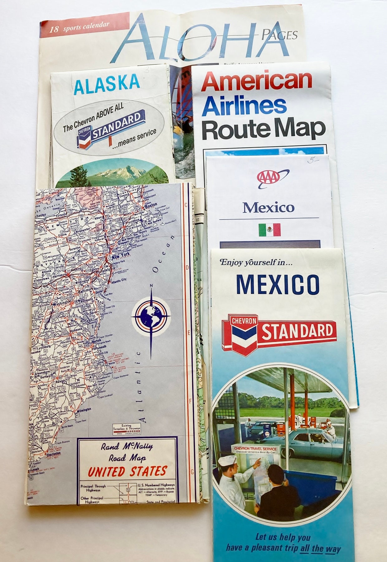 Vintage Service Station Maps, Old Gas Station Maps, Mexico, Alaska ...