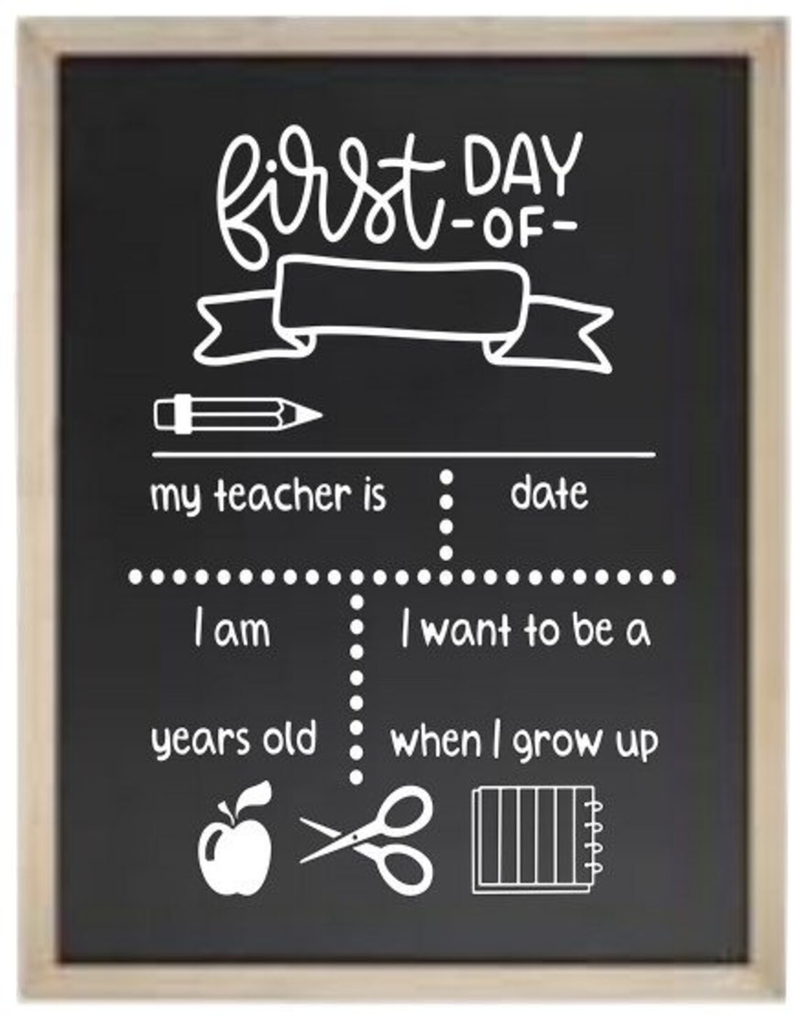 Back to School Chalkboard for School Photos & Pictures Ideal Gift Free ...