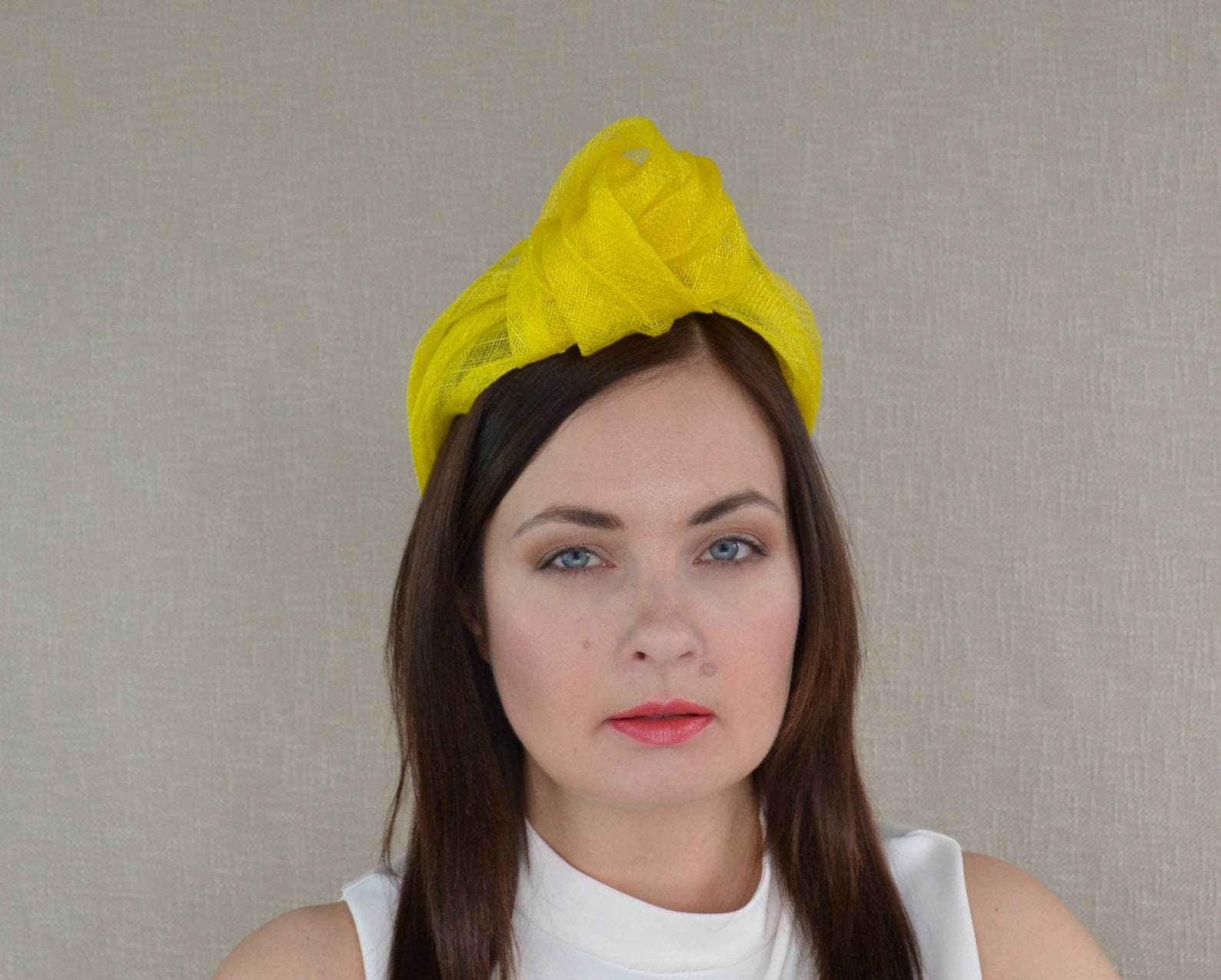 Yellow Straw Turban Yellow Turban Headband Yellow Turban | Etsy