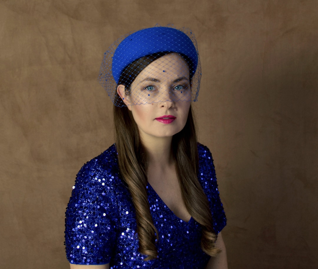 Royal Blue Felt Halo Headband With Bow - Royal Blue Headband - Blue ...