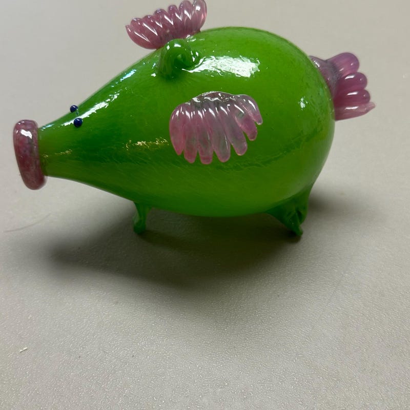 Large Glass Pig - Etsy
