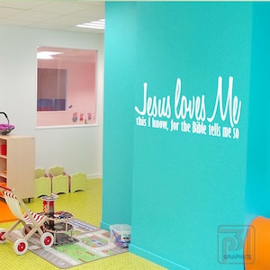 Jesus Loves Me - Vinyl Wall Decal, Bible Verse Quote, Christian ...