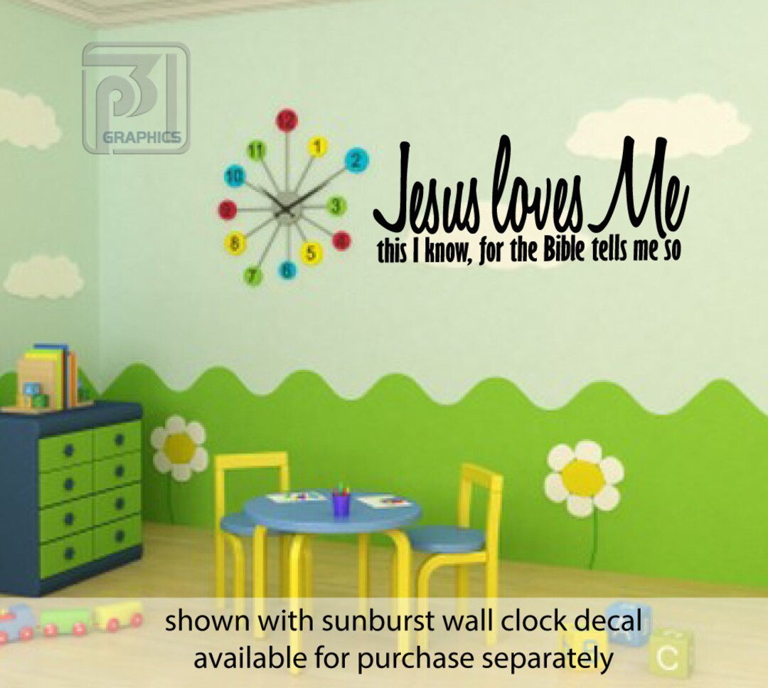 Jesus Loves Me - Vinyl Wall Decal, Bible Verse Quote, Christian ...