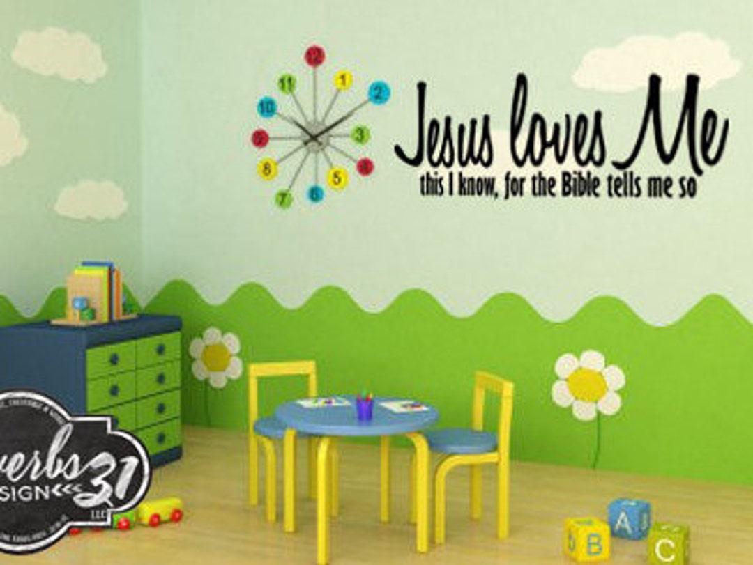 Jesus Loves Me Vinyl Wall Decal, Bible Verse Quote, Christian ...