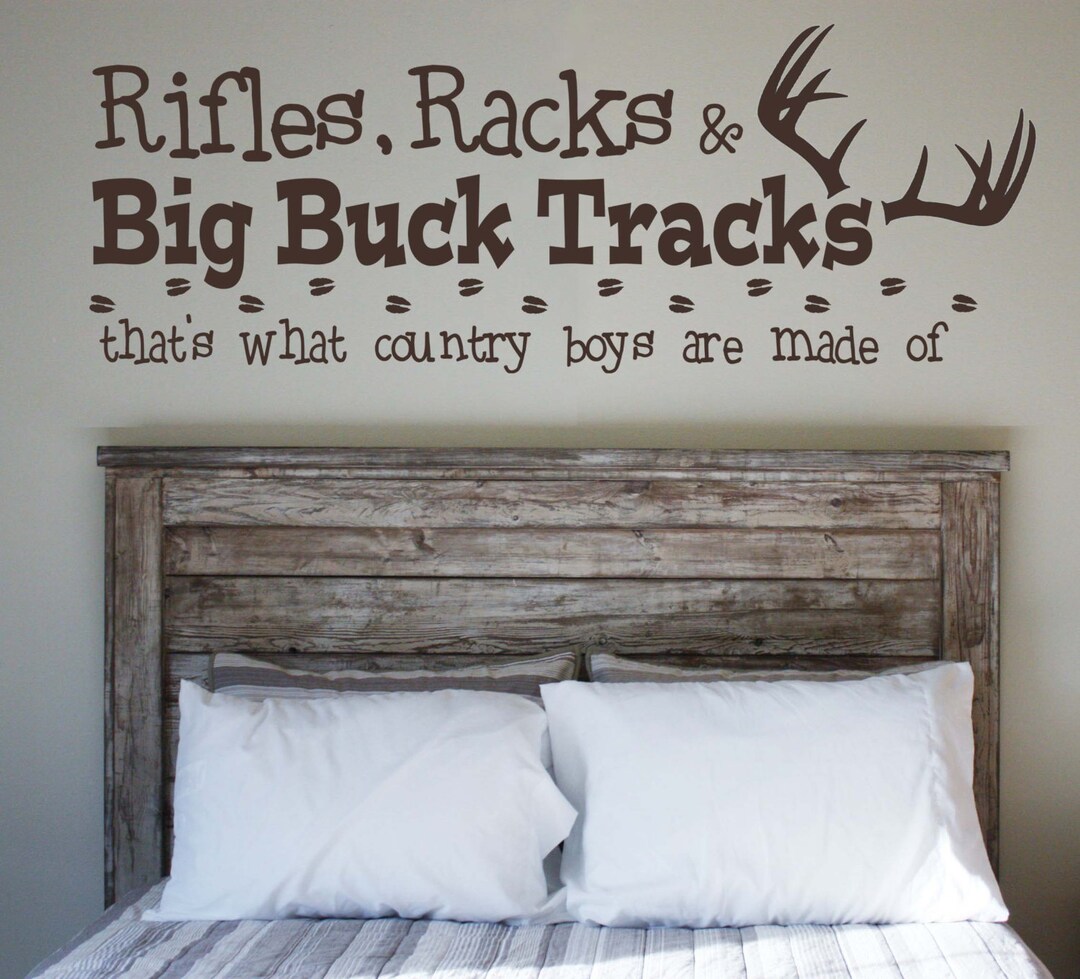 Riffle, Racks, Big Buck Tracks Country Boy Vinyl Wall Decal, Boys Room ...