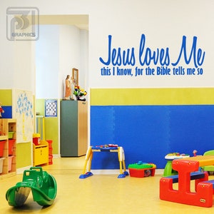 Jesus Loves Me - Vinyl Wall Decal, Bible Verse Quote, Christian ...