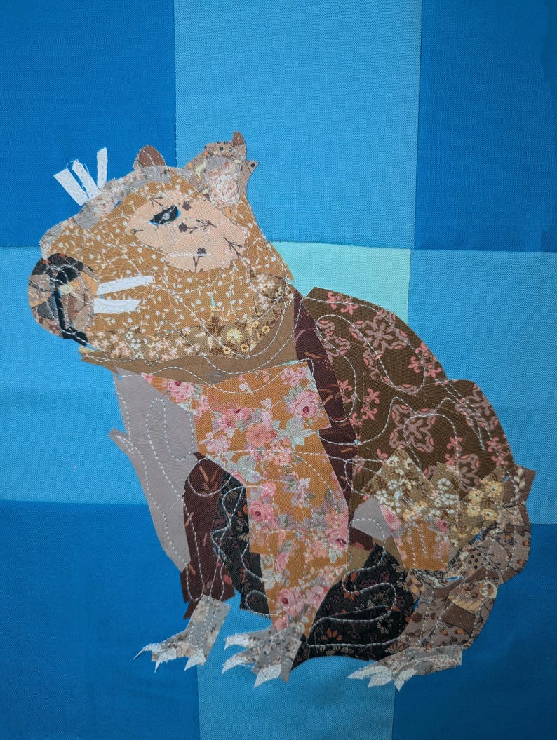 Capybara Quilt Collage Block - Downloadable Mini Quilt Pattern - Etsy