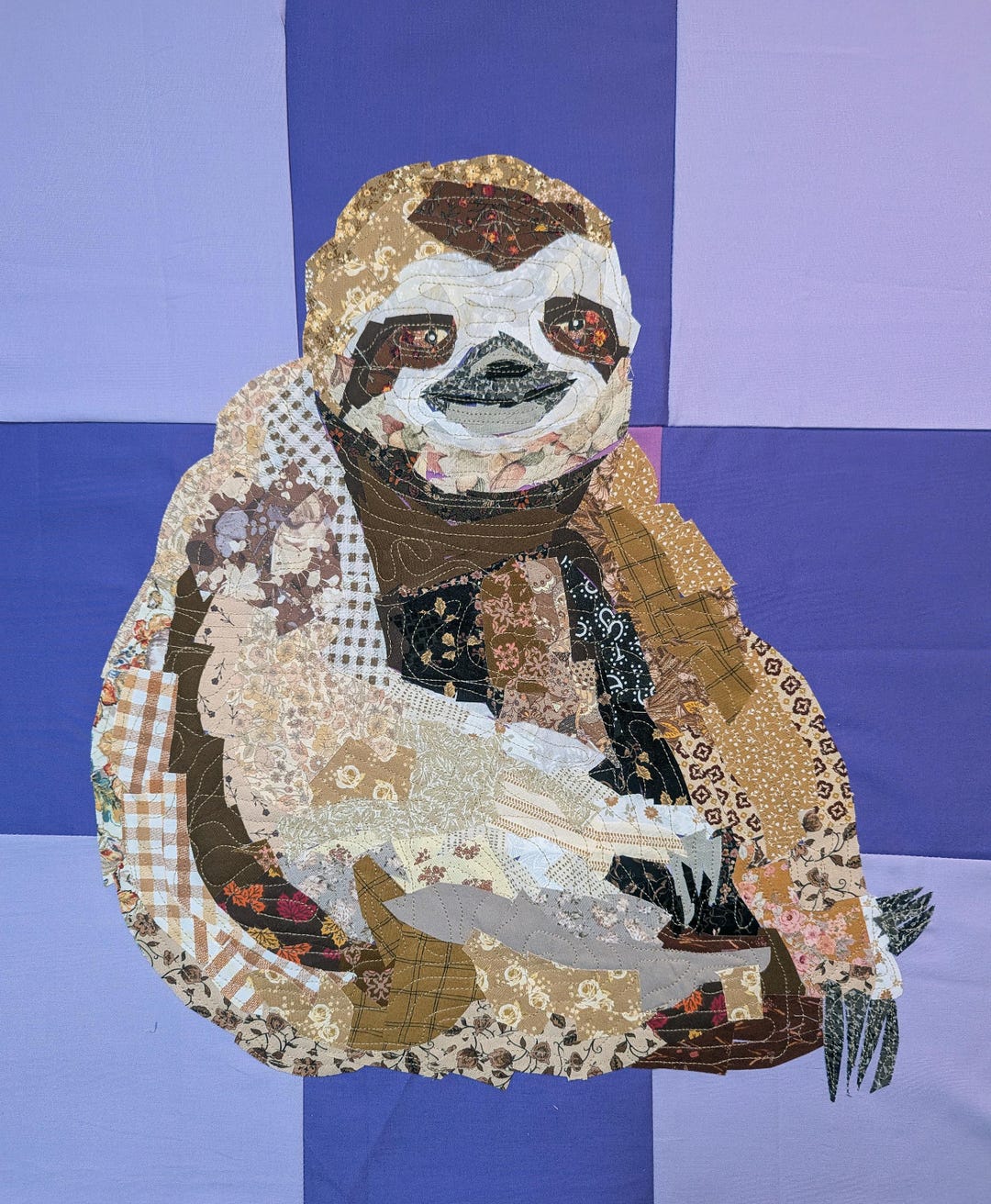 Sloth Quilt Collage Block - Downloadable Mini Quilt Pattern - Etsy