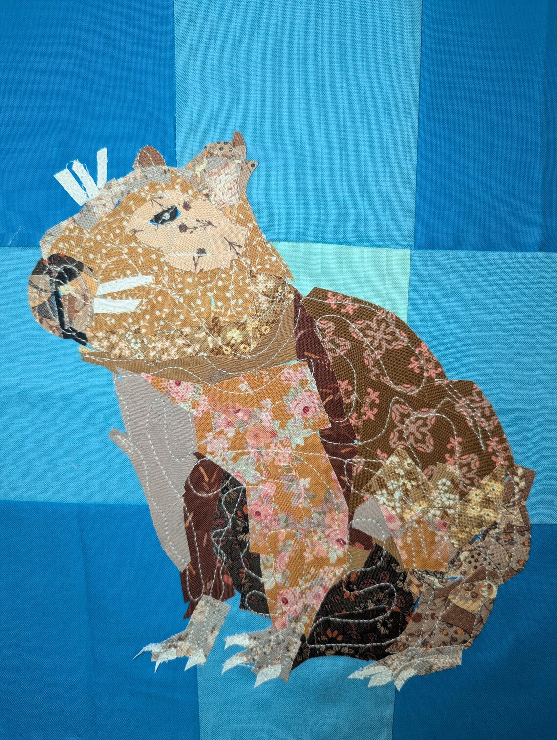 Capybara Quilt Collage Block - Downloadable Mini Quilt Pattern - Etsy