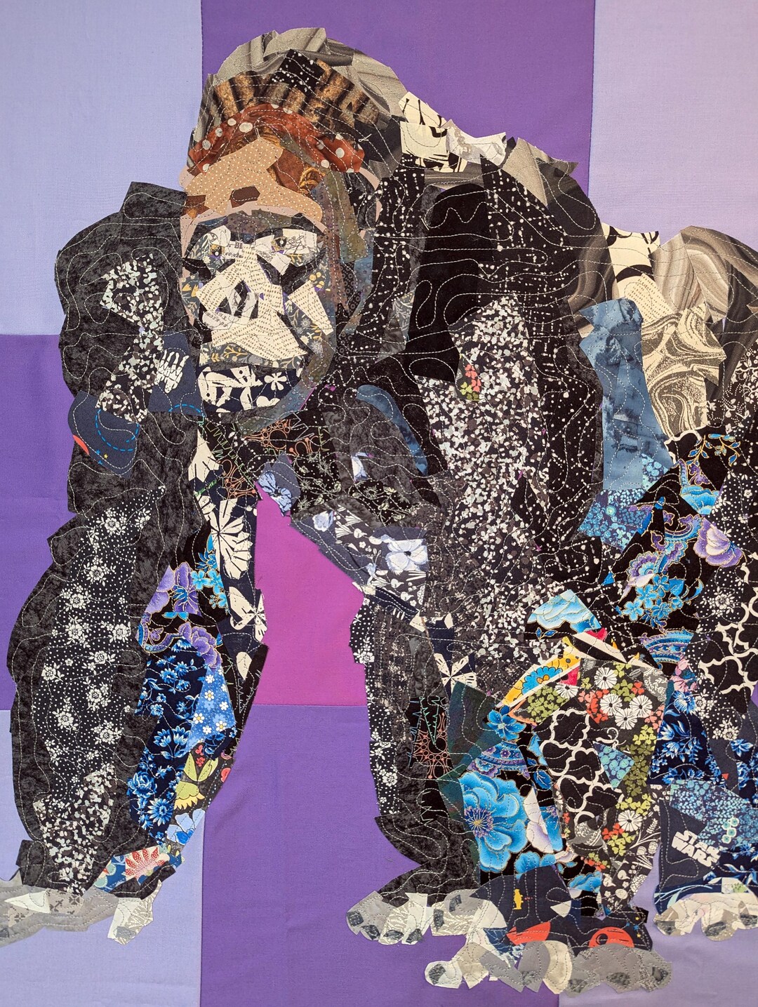 Gorilla Quilt Collage Block - Downloadable Mini Quilt Pattern - Etsy