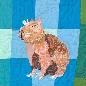 Capybara Quilt Collage Block - Downloadable Mini Quilt Pattern - Etsy