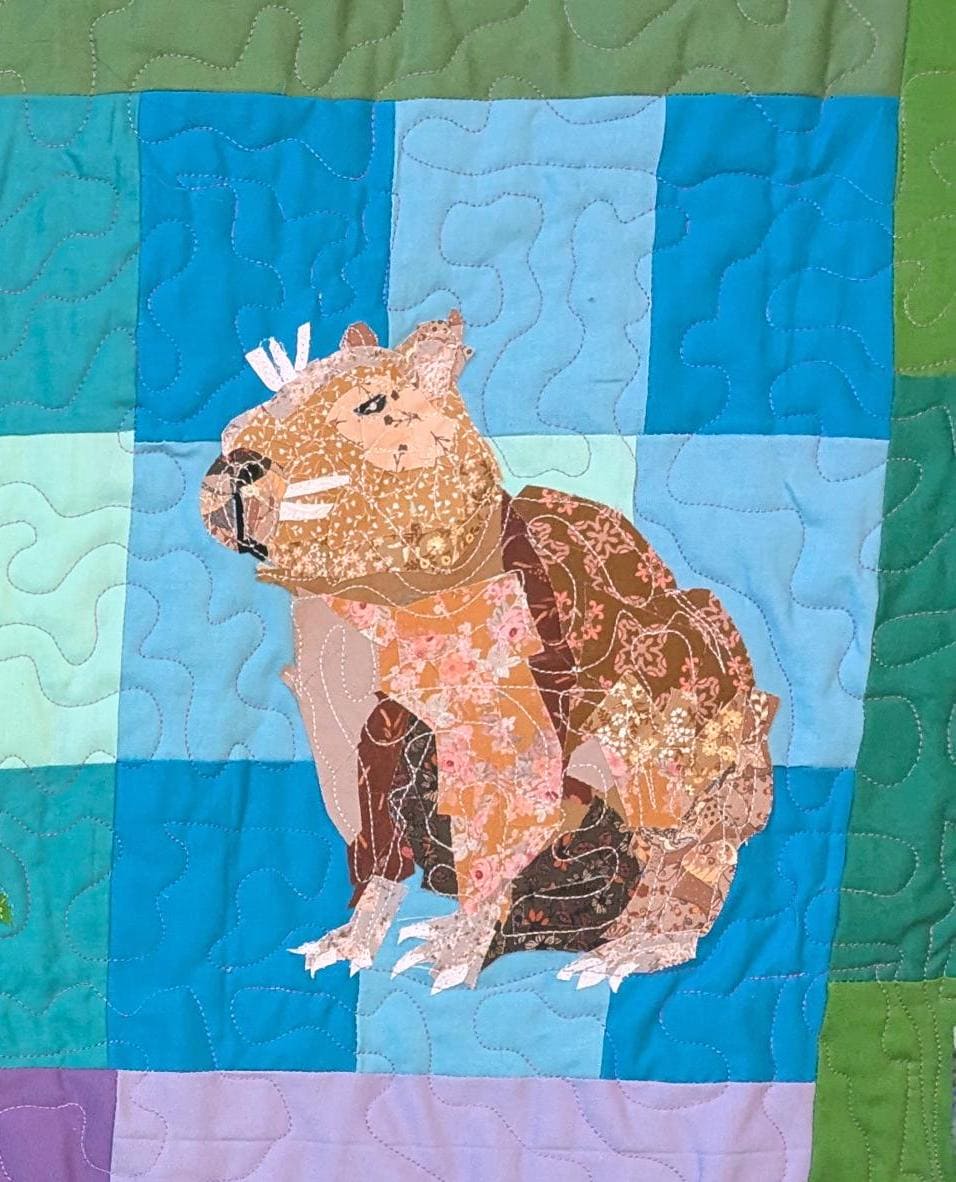 Capybara Quilt Collage Block - Downloadable Mini Quilt Pattern - Etsy