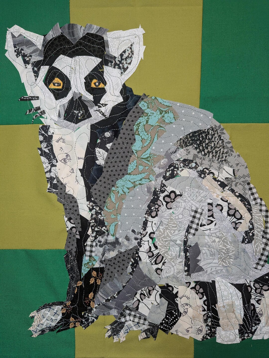 Lemur Quilt Collage Block - Downloadable Mini Quilt Pattern - Etsy