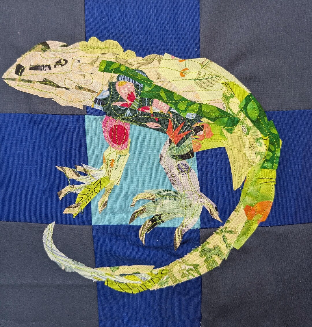 Gecko Quilt Collage Block - Downloadable Mini Quilt Pattern - Etsy