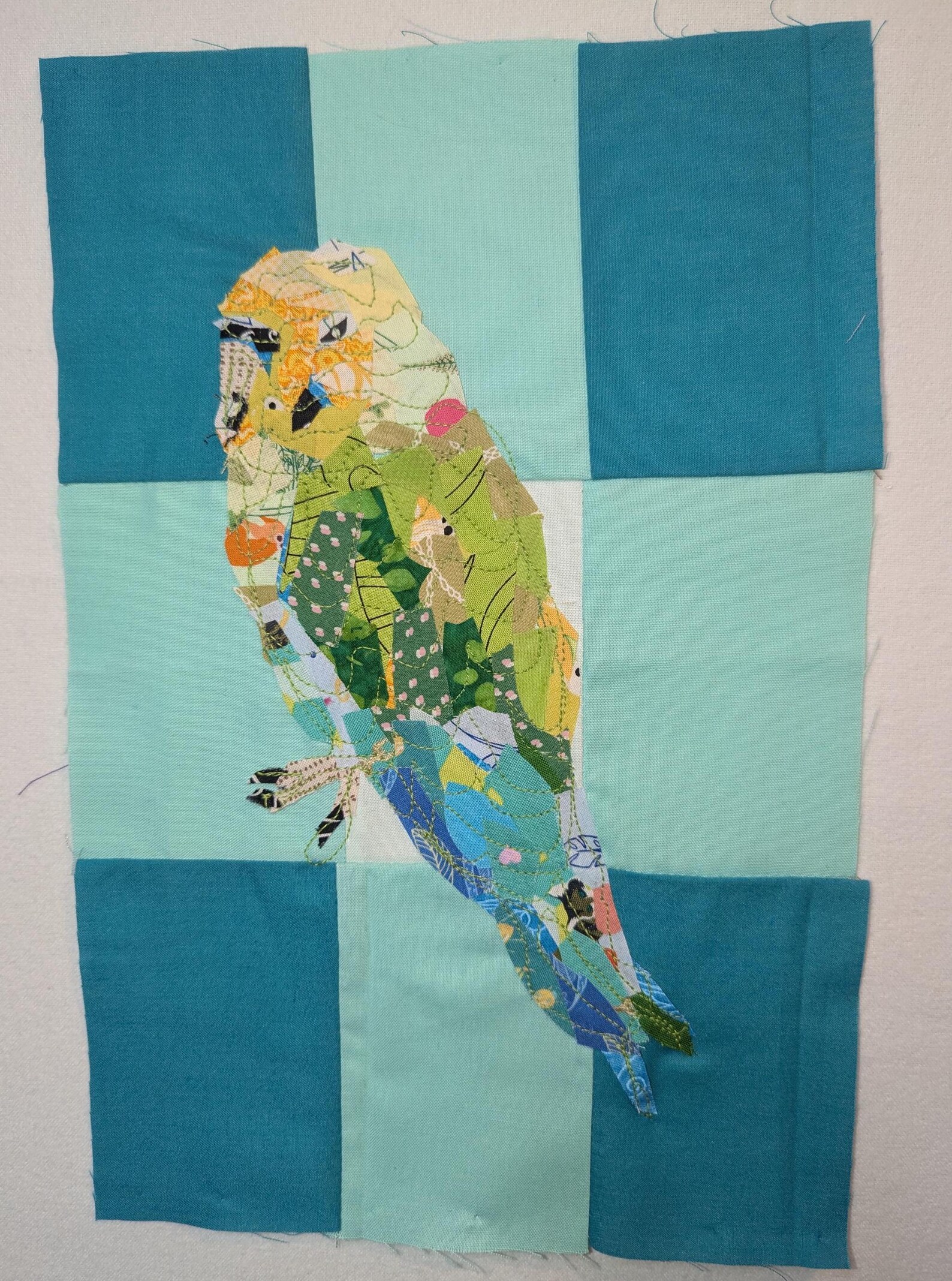 Parakeet Quilt Collage Block - Downloadable Mini Quilt Pattern - Etsy