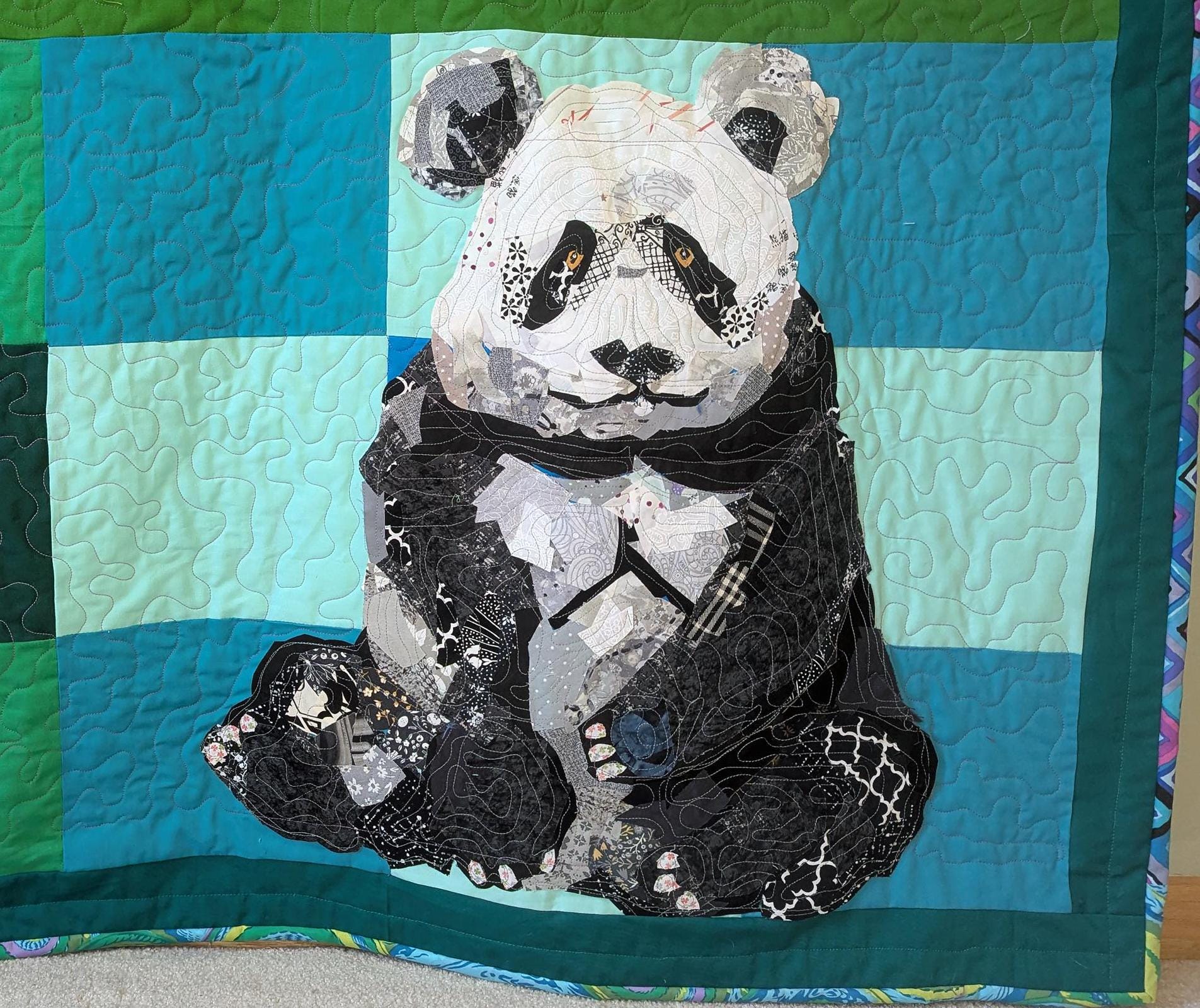 Panda Quilt Collage Block - Downloadable Mini Quilt Pattern - Etsy