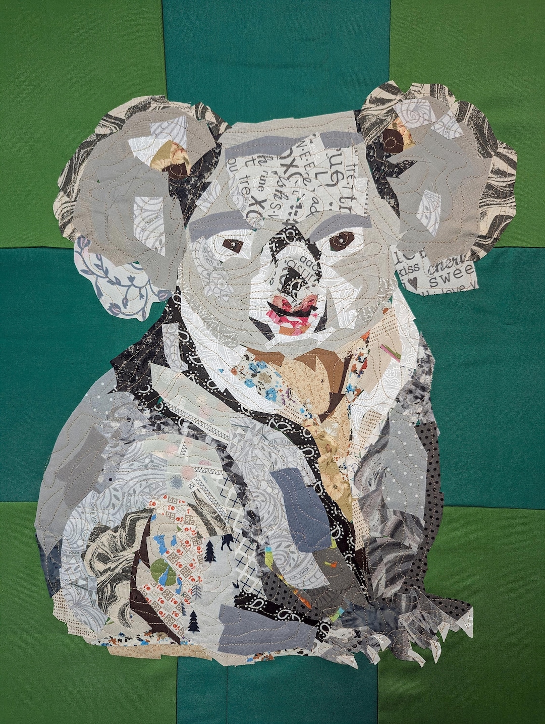 Koala Quilt Collage Block - Downloadable Mini Quilt Pattern - Etsy