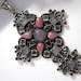 Vintage NICKY BUTLER Gemstone Cross -- Rhodolite, Garnet, Chalcedony ...