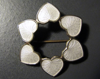 Signed VOLMER Bahner/denmark GUILLOCHE Enamel Heart Circle | Etsy