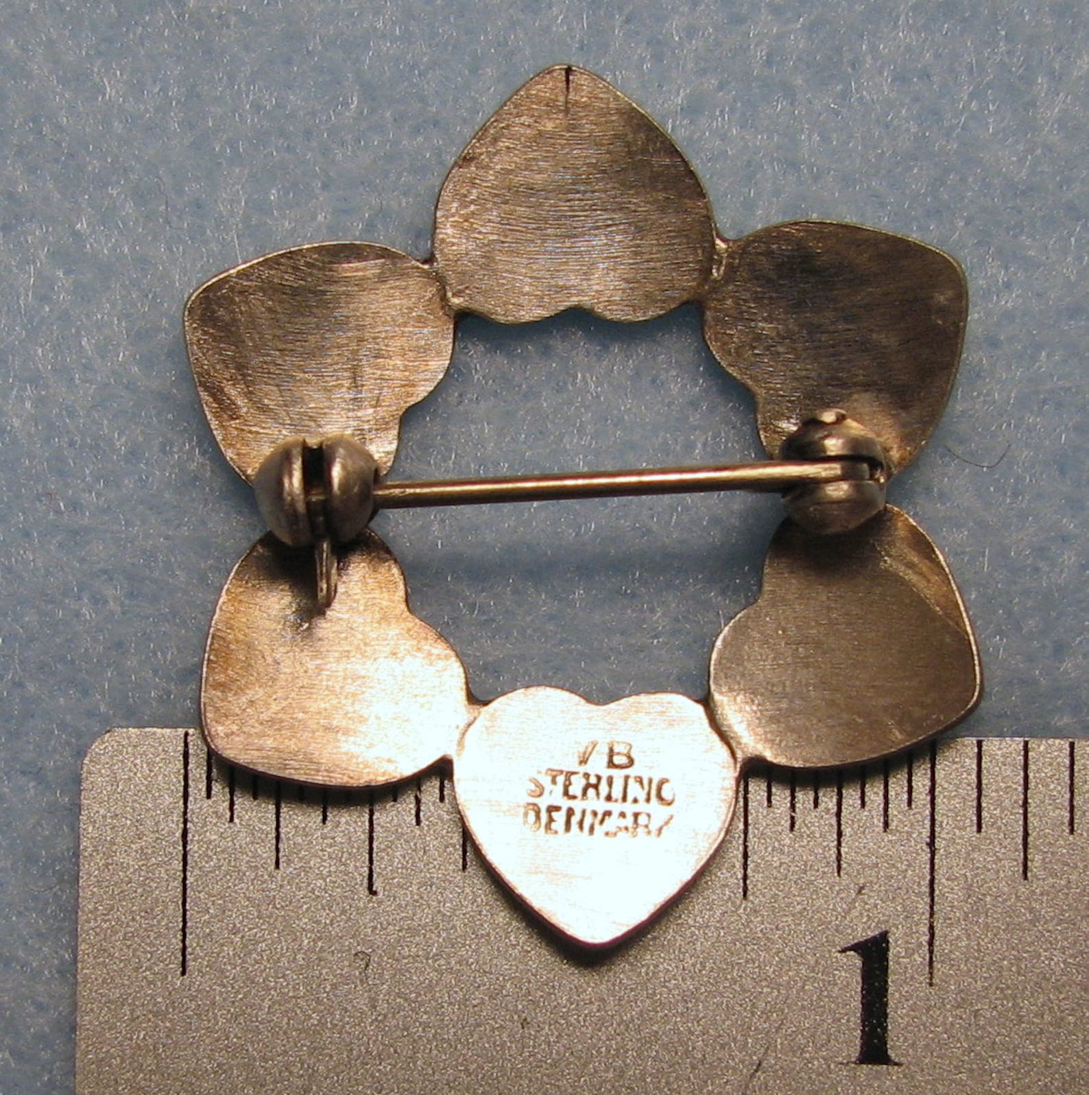 Signed VOLMER Bahner/denmark GUILLOCHE Enamel Heart Circle Brooch in ...