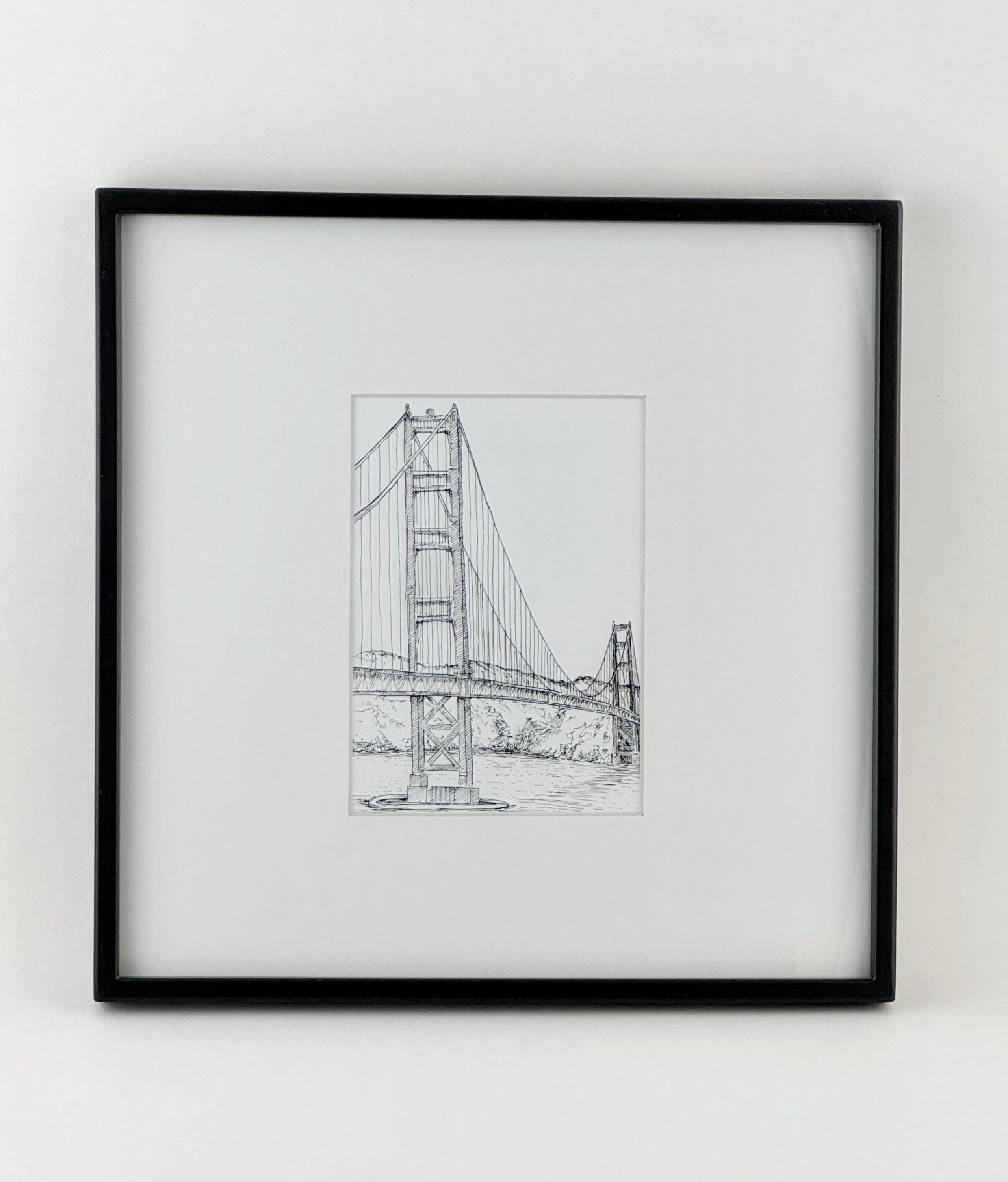 San Francisco Golden Gate Bridge Pen and Ink Drawing - Etsy