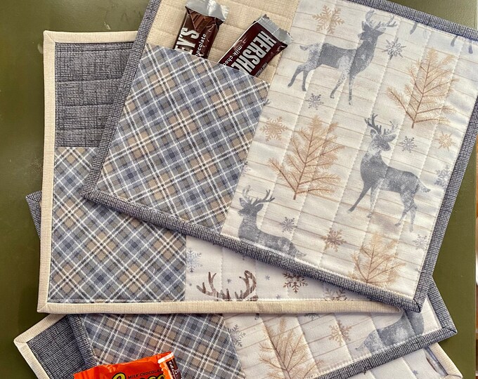 Holiday Mug Rug, Mug Rug With Pocket, Teacher Gift - Etsy