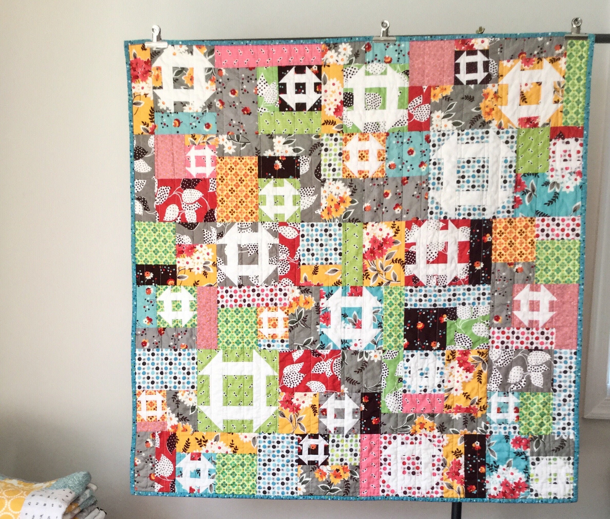 Colorful Baby Quilt 40x40 Flea Market Fancy Pixie Churn Dash | Etsy