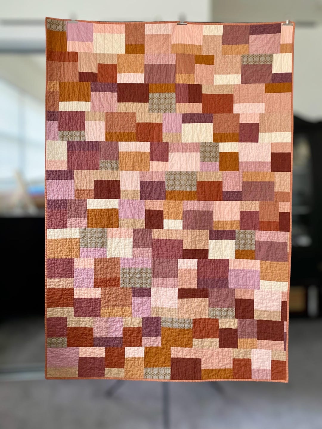 Handmade Couch Throw Quilt, Nature Inspired Quilt, Neutral Home Decor ...