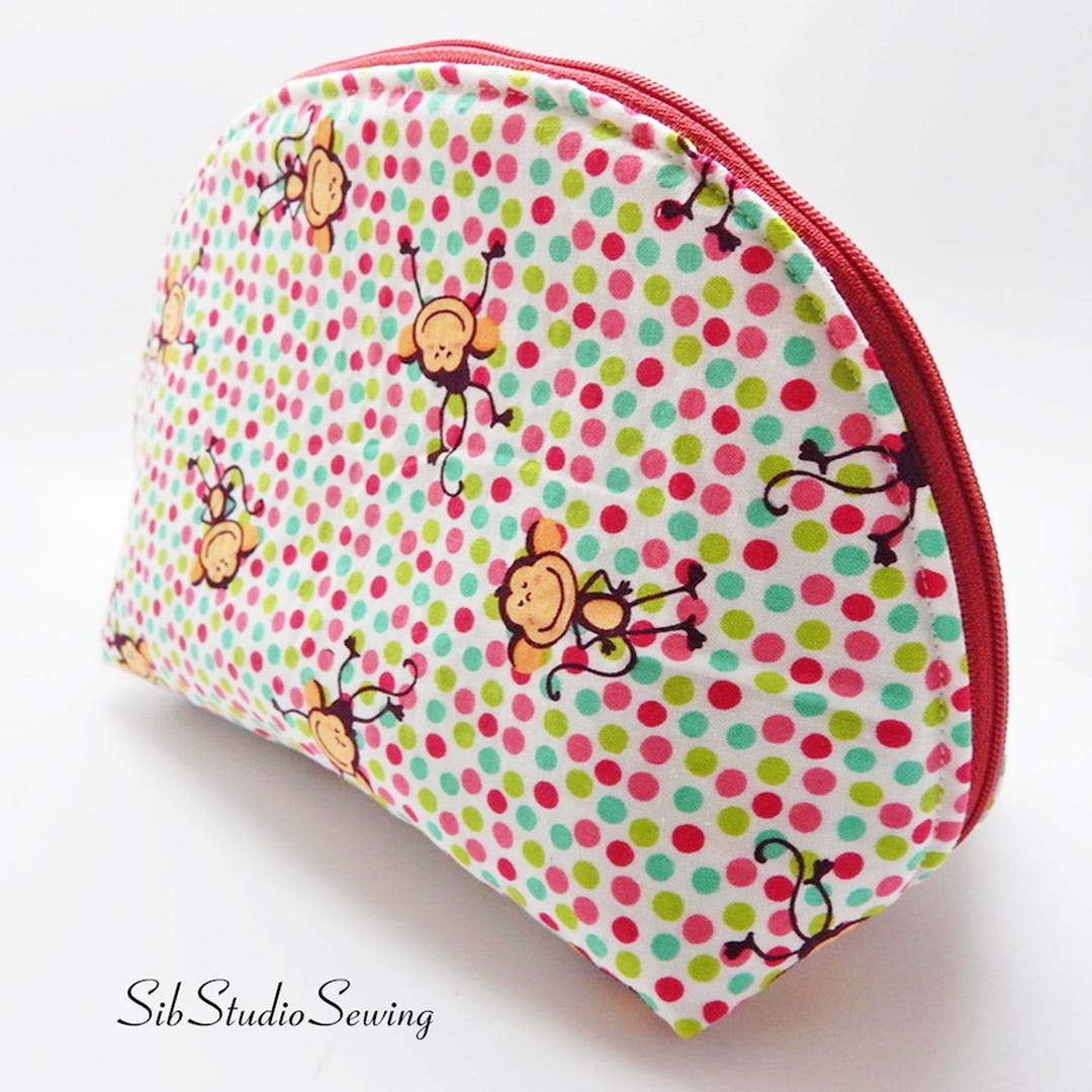 Monkeys Makeup Bag, 8.5 X 6.5 X 2.5 Inches, Zipper Closure, Wipeable ...