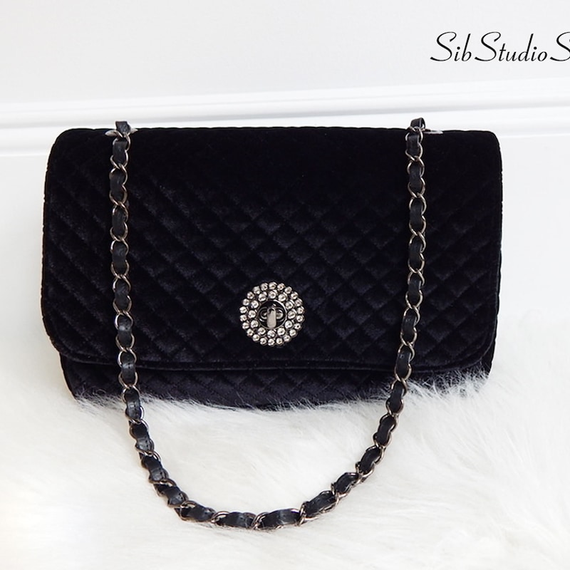 Black Velvet Purse - Etsy