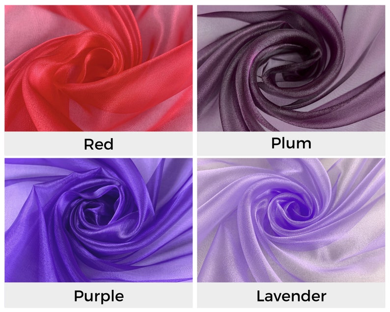 Assorted Colors Polyester Organza Fabric 58 Wide X - Etsy