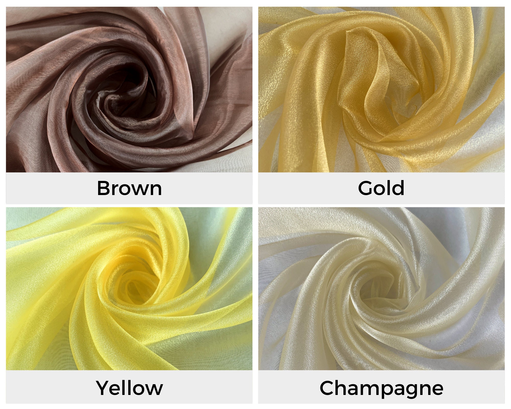 Assorted Colors Polyester Organza Fabric 58 Wide X - Etsy