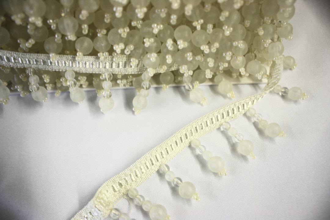 White Beaded Trim - Etsy