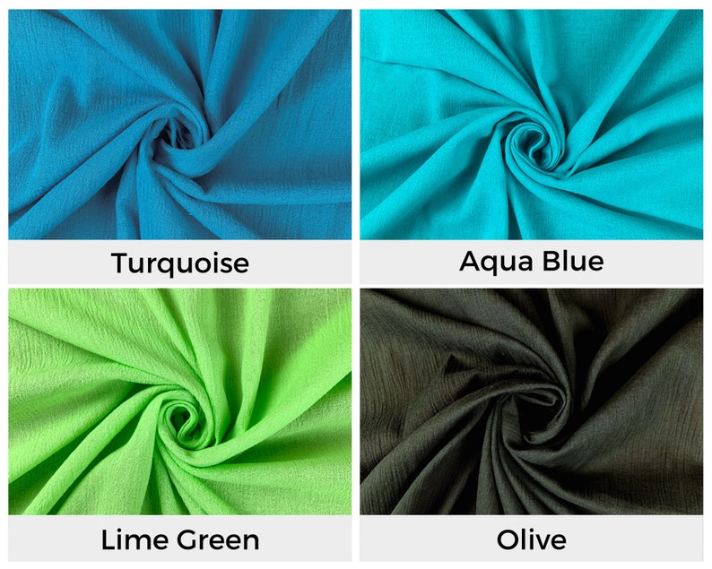 Assorted Colors Cotton Gauze Fabric | 48" Wide X Sold by Yard ...