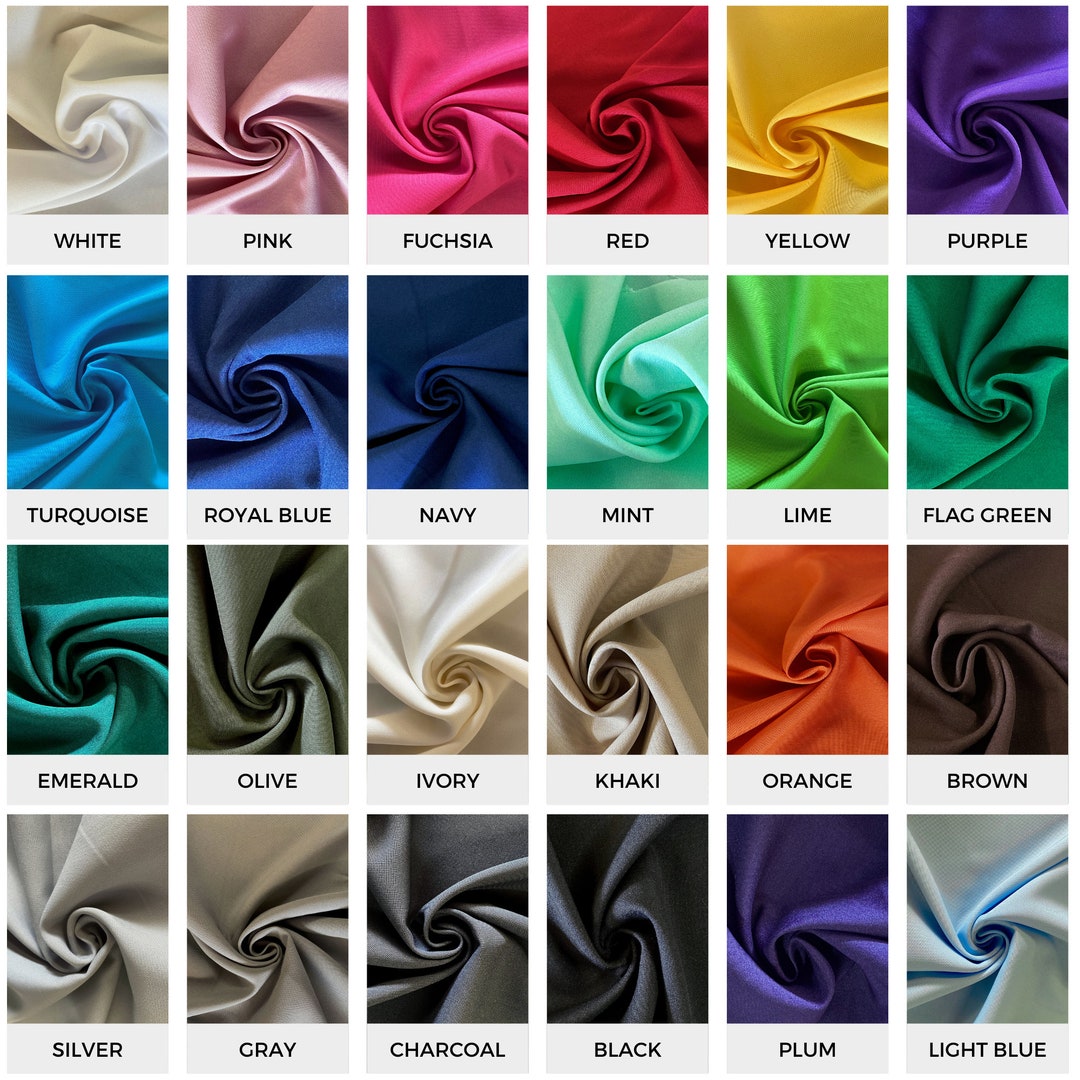 Assorted Colors Polyester Poplin Fabric | 60" Wide X Sold by Yard ...