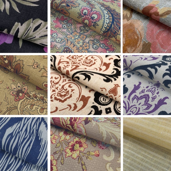 Printed Linen Fabric - Etsy