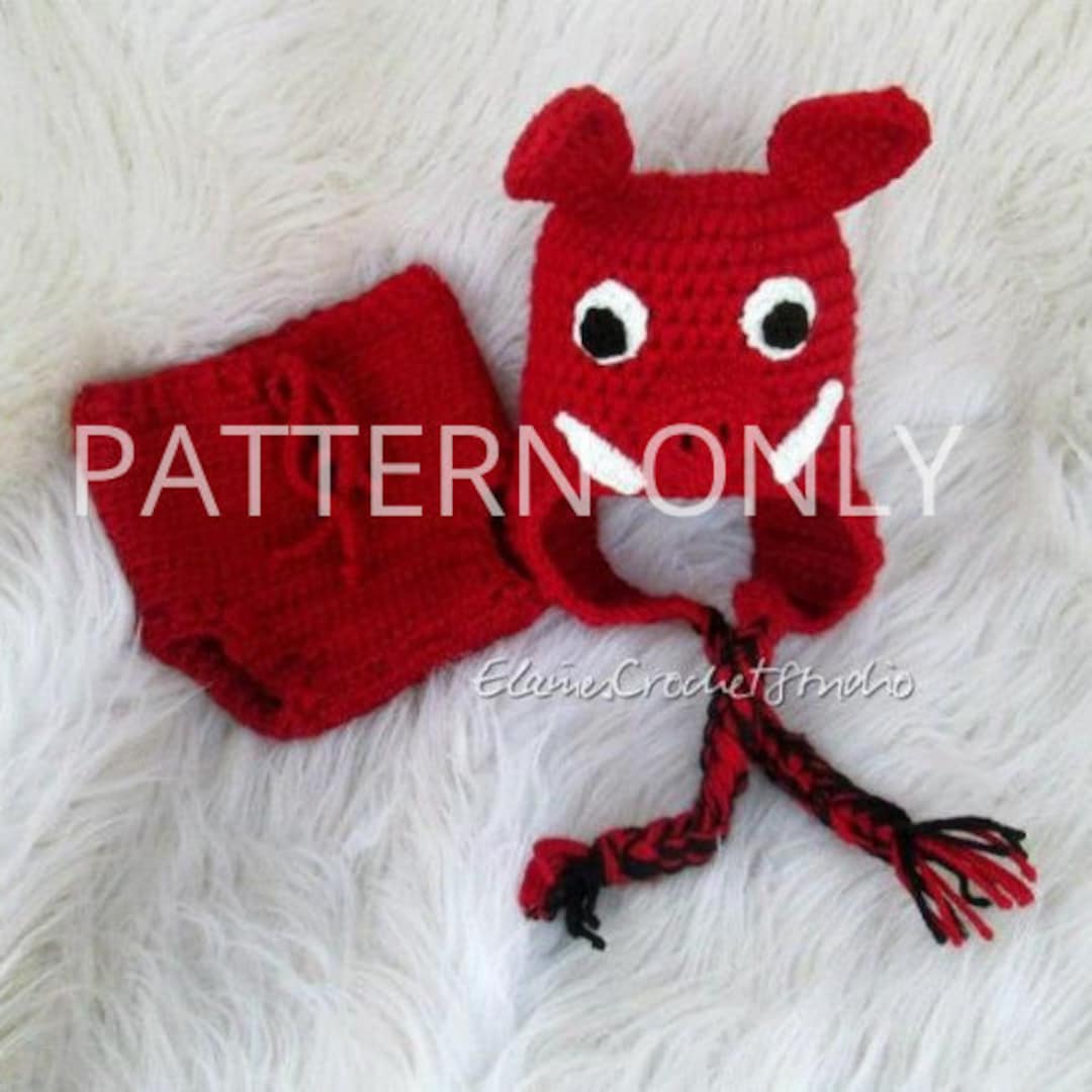 Newborn Arkansas Razorbacks Pattern,crochet Pattern,newborn Razorbacks ...