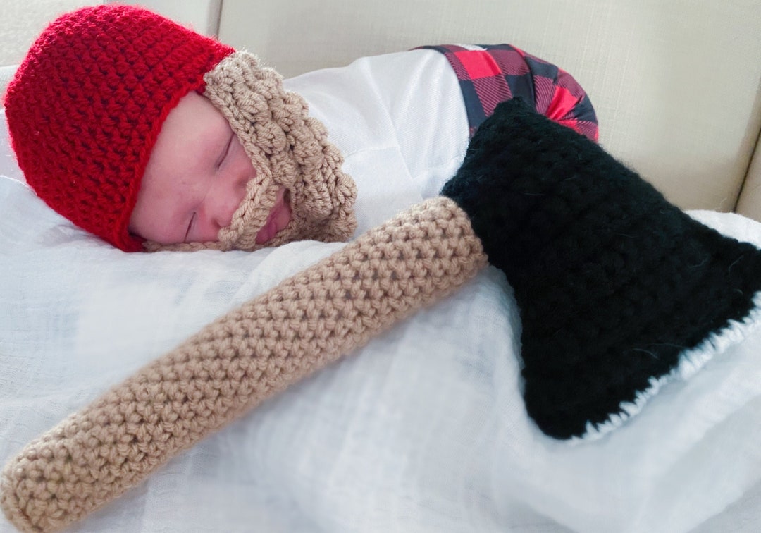 Baby Lumberjack Set,lumberjack,beard Hat,beard Beanie,amigurumi Ax Toy ...