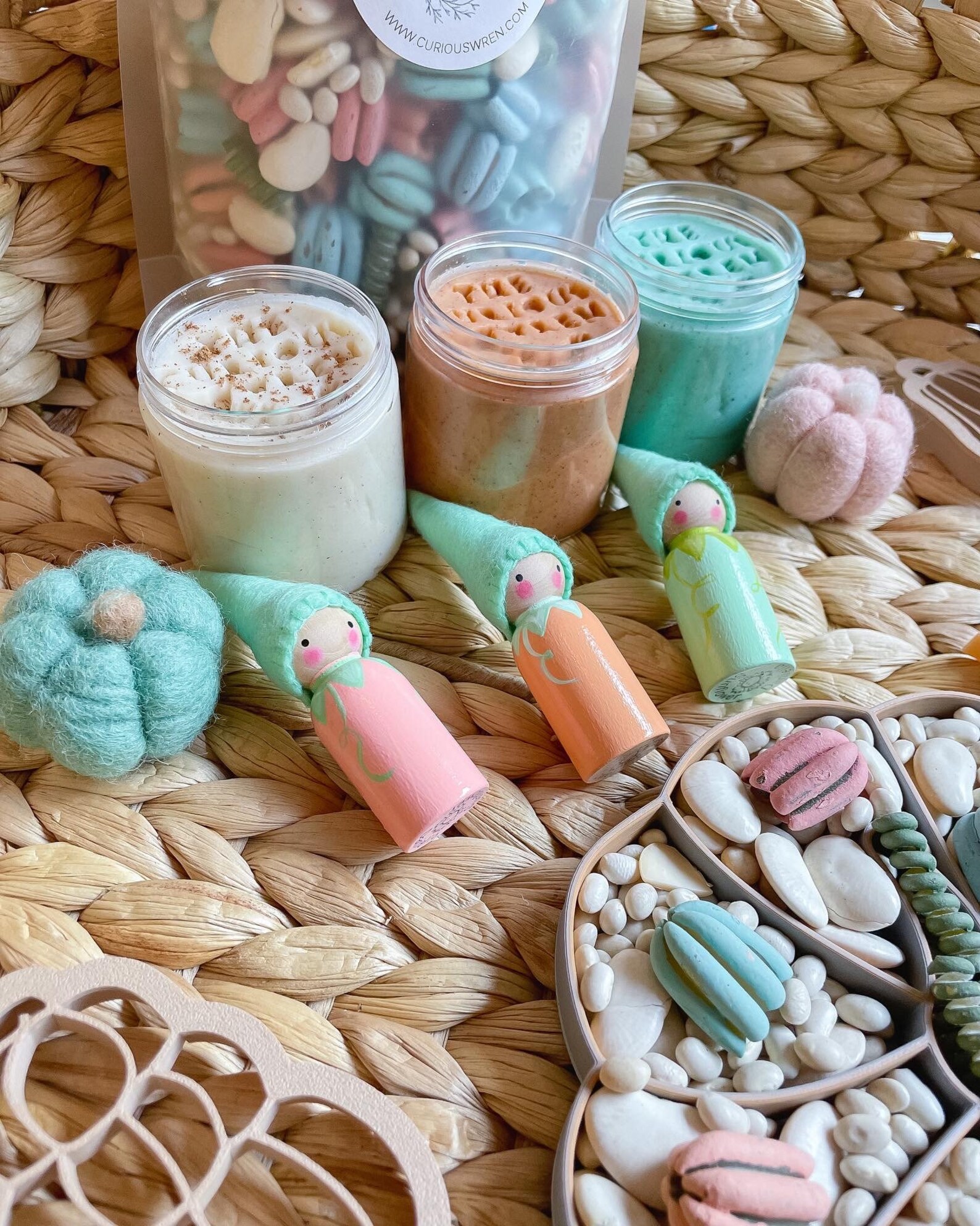 Pumpkin Gnome Peg Dolls in Pastel/muted Colors (waldorf/montessori ...