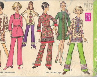 Vintage 1965 Simplicity 5910 Mod A-line Dress Three Sleeve Variations ...