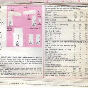 Vintage 1970 Simplicity 9012 Retro Tunic Pants & Mini-skirt - Etsy