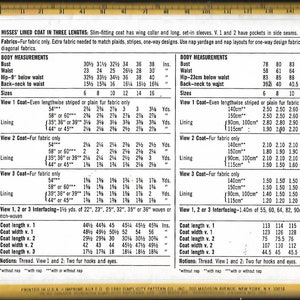 Vintage 1980 Simplicity 9754 Misses Lined Coat in Three Lengths for Fun ...