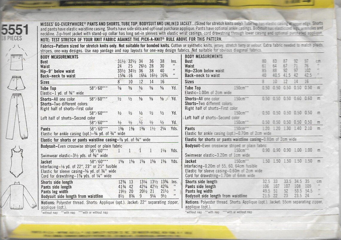 Vintage 1982 Simplicity 5551 Misses Go Everywhere Pants & | Etsy
