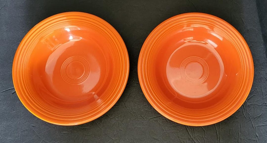 2 Vintage Retired Persimmon Fiesta Fiestaware 8 1/4" Rim Soup Bowls - Etsy