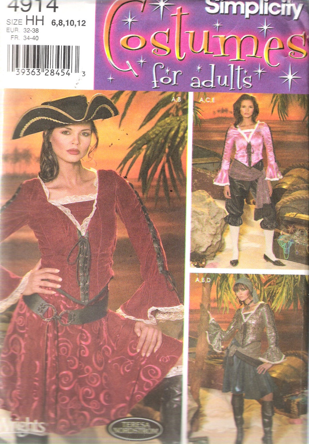 2004 Simplicity 4914 Teresa Nordstrom Costumes for Adults - Etsy
