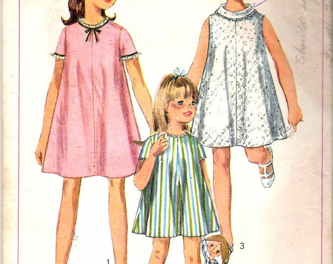 Vintage 1967 Simplicity 7038 Girl's One Piece Tent Dress - Etsy