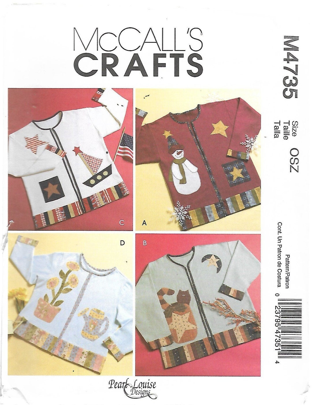 2004 Mccall's 4735 Pearl Louise Designs Seasonal Appliques for ...