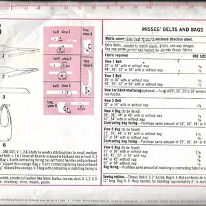 1975 Simplicity 7018 Misses Retro Belts & Bags Sewing Pattern One Size ...