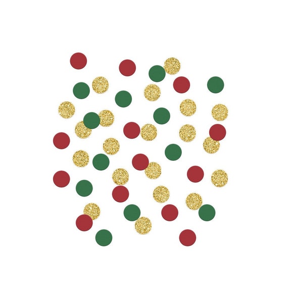 Red Green And Gold Glitter Christmas Confetti Christmas Party | Etsy