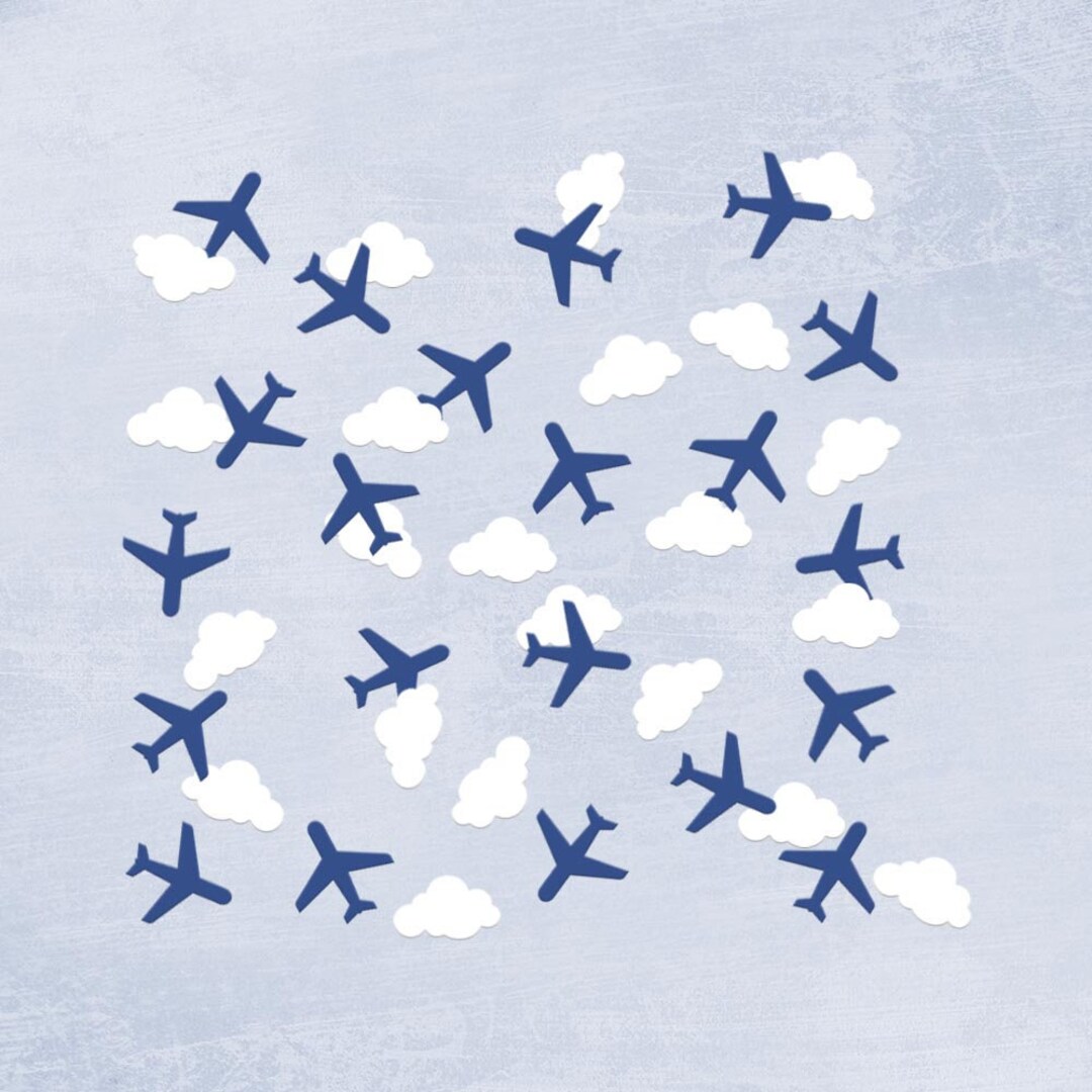 Airplane and Cloud Confetti Party Decorations, Flight Attendant Party ...